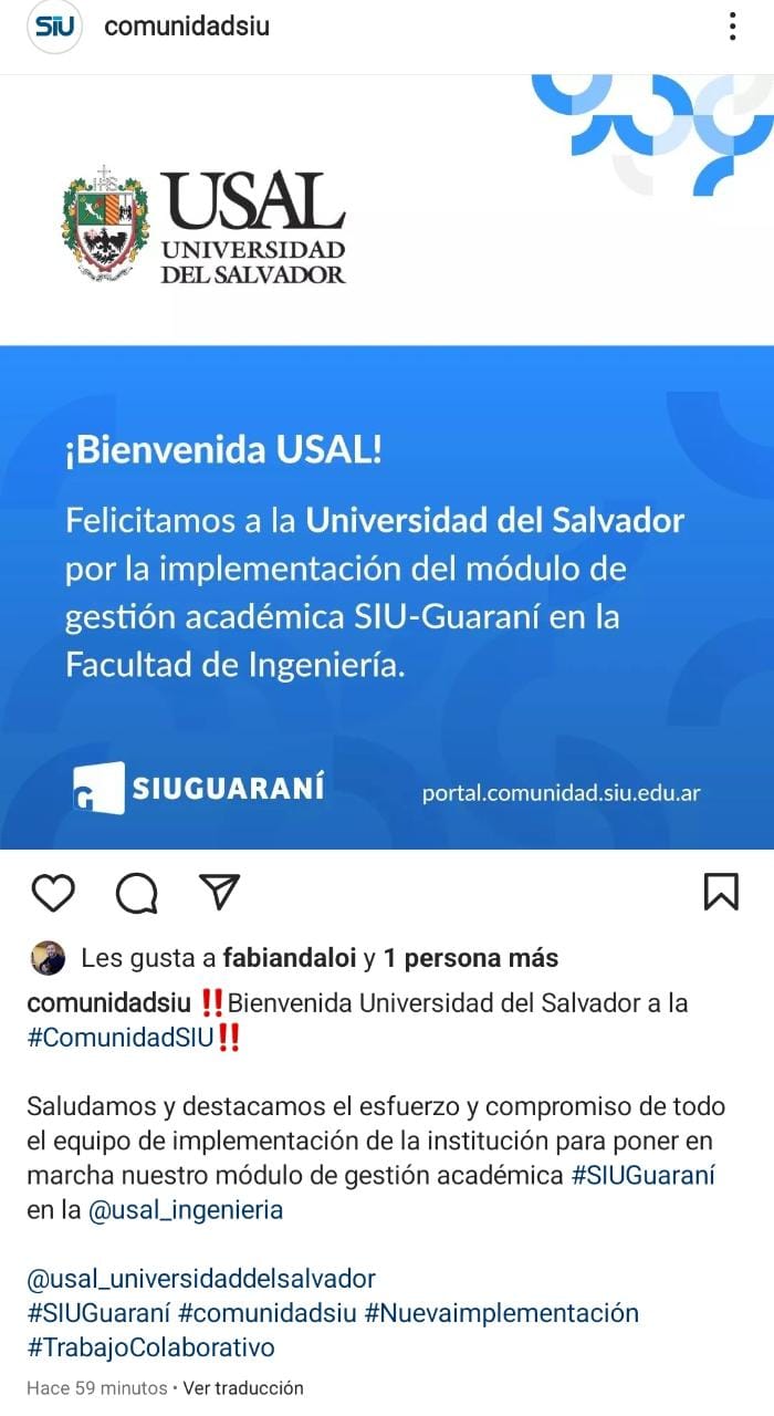 Sistema SIU-GUARANÍ | Universidad del Salvador